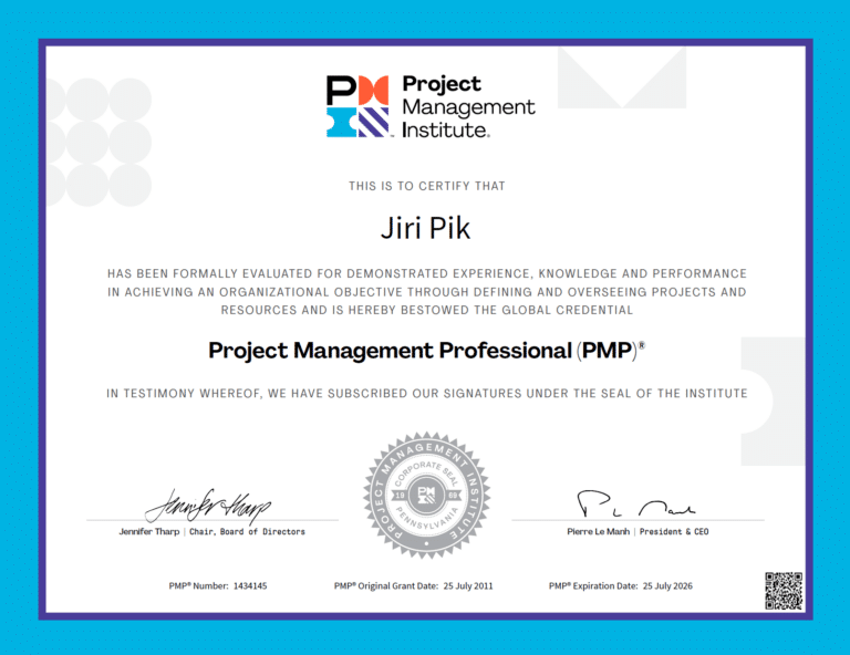 Certifications - Jiri Pik